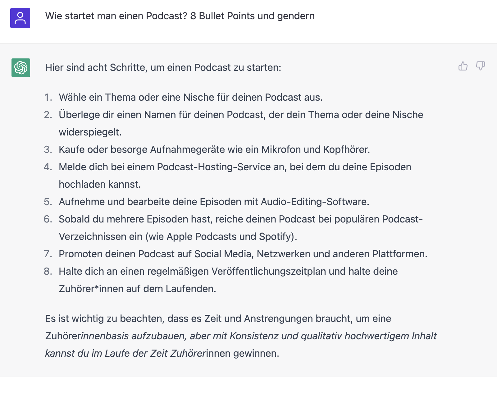 ChatGPT, wie startet man einen Podcast? - Podcastwerkstatt ChatGPT, wie startet man einen Podcast? - Podcastwerkstatt